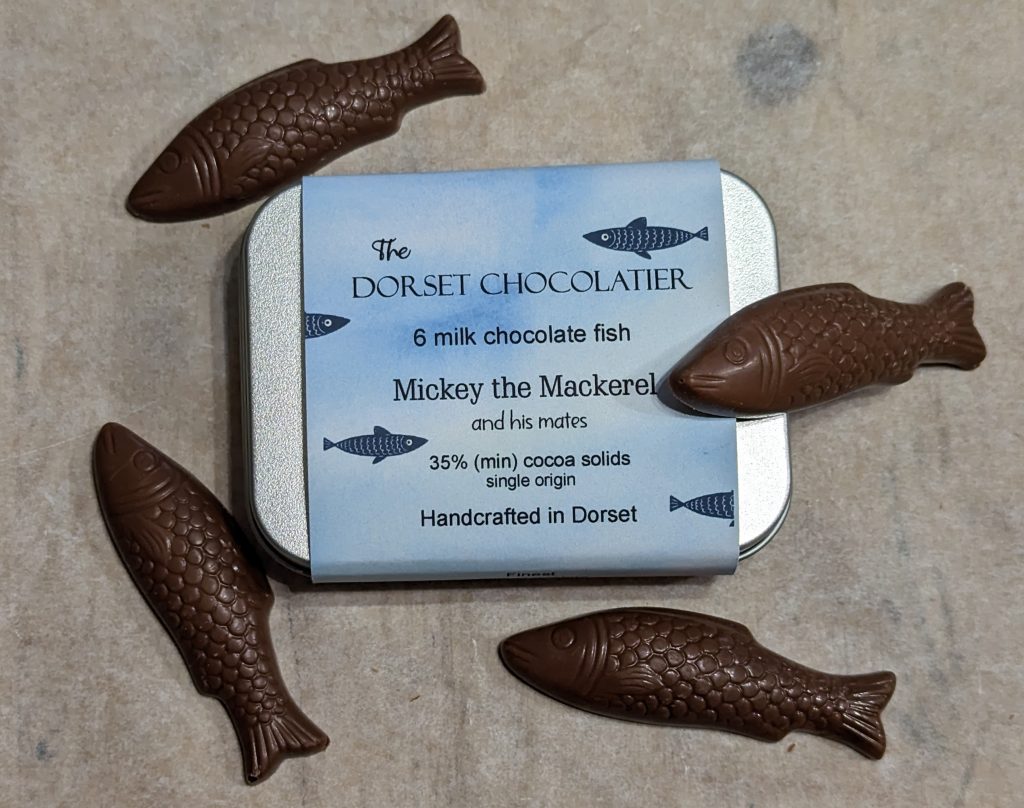 fine milk chocolate fish – Mickey the mackerel – tinned mackerel – The ...